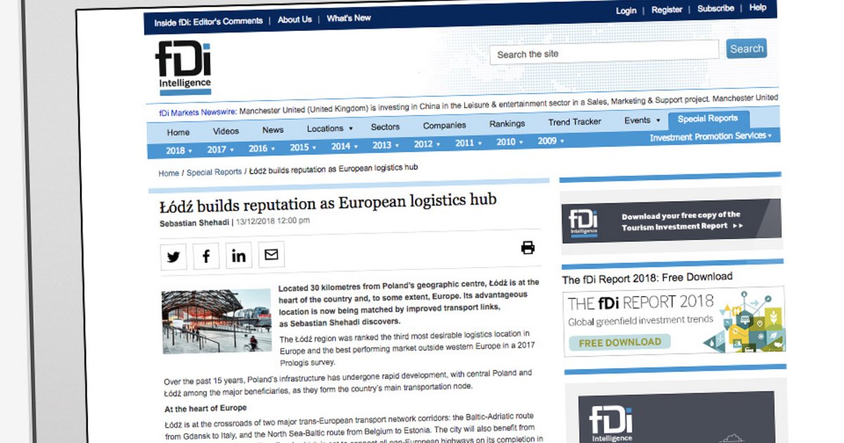 Łódź recognised by fDi Magazine from Financial Times group: Urząd ...